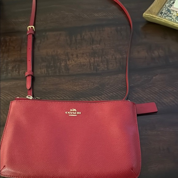 Coach | Bags | Coach Red Crossbody Bag With Sleek Design And Double Zip ...